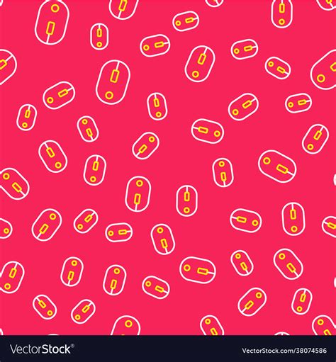 Line Computer Mouse Icon Isolated Seamless Pattern