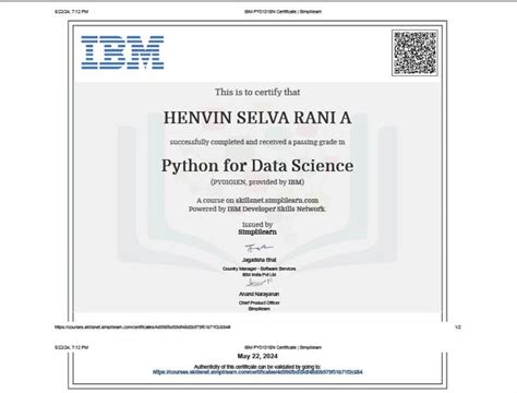 Henvin Selva Rani On Linkedin Im Happy To Share That Ive Obtained A