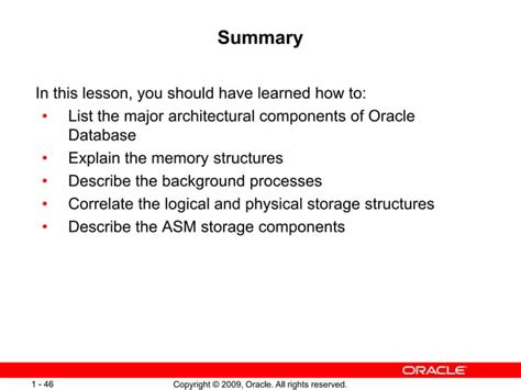 Exploring The Oracle Database Architectureppt