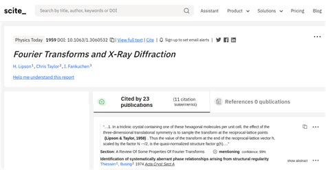 Fourier Transforms And X Ray Diffraction [scite Report]