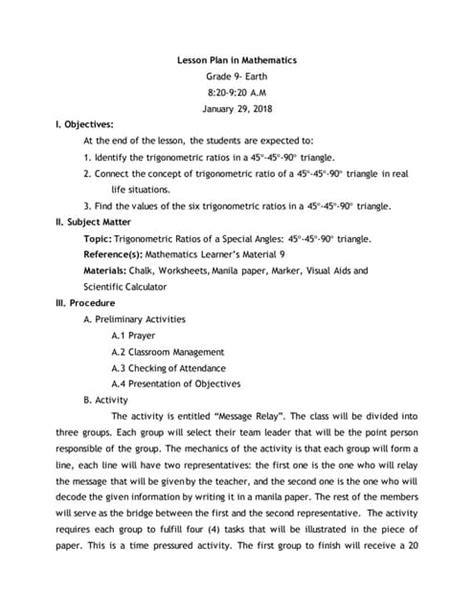 Integer Lesson Plan Docx