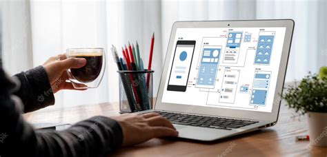 premium photo ux ui design process for modish mobile application and