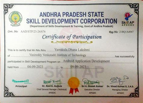 Dhana Lakshmi Yarrakula On Linkedin Skilldevelopment Ap Android