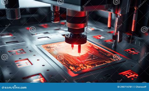 Production Of A Modern Microprocessor Stock Image Image Of Chip