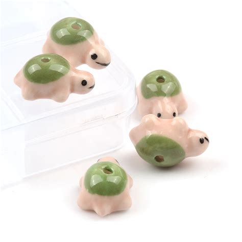 녹색 등 거북이 모양 세라믹 비즈 Diy 느슨한 도자기 비즈 쥬얼리 제작 펜던트 팔찌 액세서리 13x20mm Aliexpress