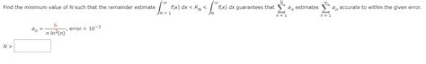 Solved Find The Minimum Value Of N Such That The Remainder Chegg