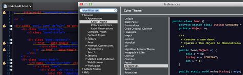 Eclipse Font Color Not Changing When Choosing Different Theme In Aptana Studio For HTML