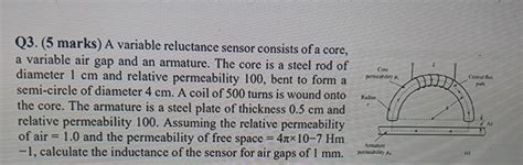 solved q3 5 marks a variable reluctance sensor consists