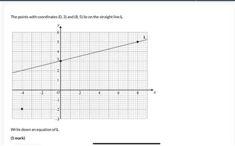 solved the points with coordinates 0 3 and 8 5 lie on the straight