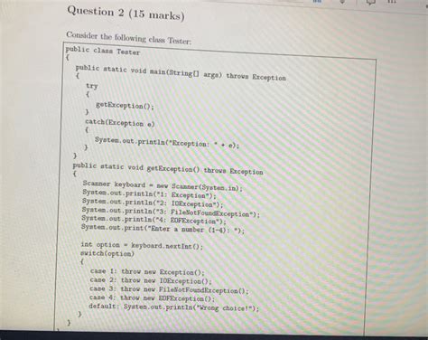 solved question 2 15 marks consider the following