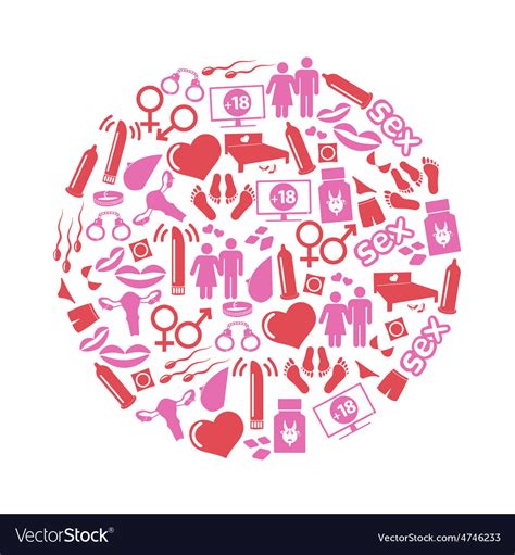 Sex And Erotic Theme Icons In Circle Eps Vector Image