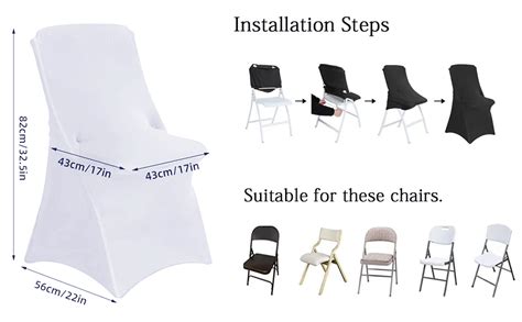 Wensinl Spandex White Folding Chair Covers 50 Pack