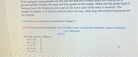 Solved Write A Program Using Pseudocode That As And Then Chegg