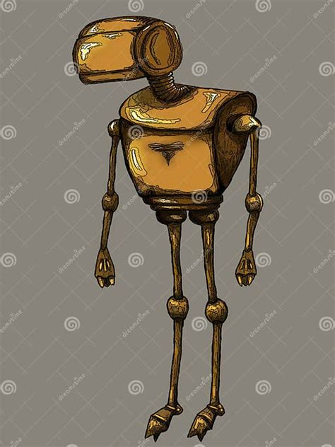 Illustration Of An Old Rusty Robot Stock Illustration Illustration Of Hand Design 288872898
