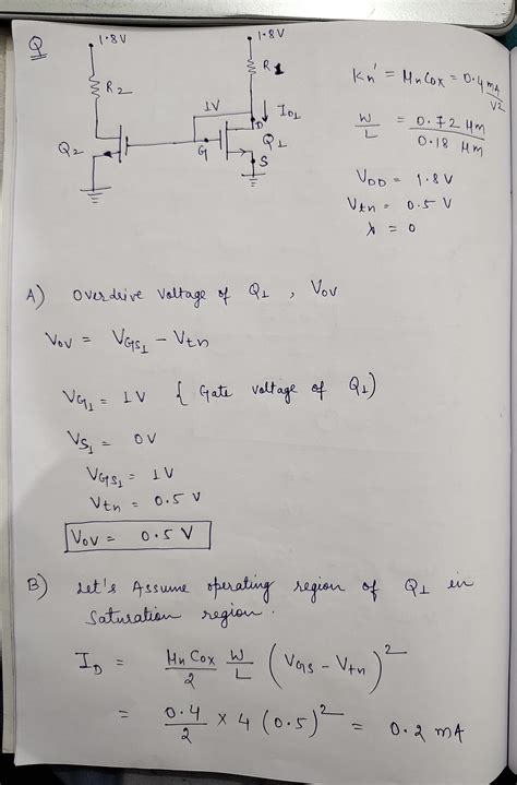 [Solved] Use the MOSFET circuit, composed of identical Q1 and Q2 with device parameter in the ...