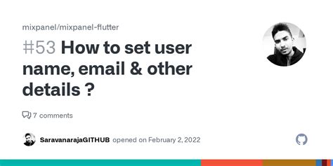 How To Set User Name Email And Other Details · Issue 53 · Mixpanelmixpanel Flutter · Github