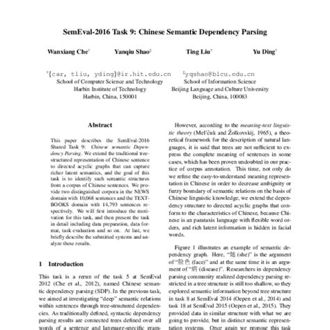 Semeval 2016 Task 9 Chinese Semantic Dependency Parsing Acl Anthology
