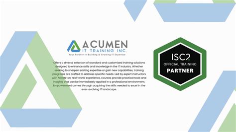 Your Path To Isc2 Certifications Building A Strong Cybersecurity Career Acumen It Training Inc