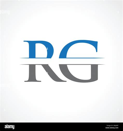 Abstract Letter Rg Logo Design Vector Template Creative Blue And Grey Colors Rg Letter Logo