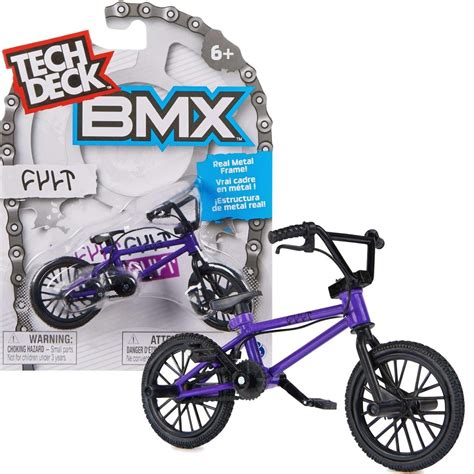 Rower Mini Bmx Cult Fioletowy Fingerbike Naklejki Tech Deck Spin