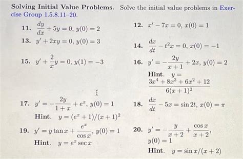 Solved Solving Initial Value Problems Solve The Initial