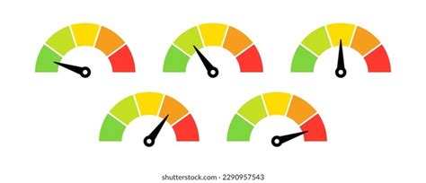 Vector Set Speedometer Gauge Chart Measurement Stock Vector Royalty