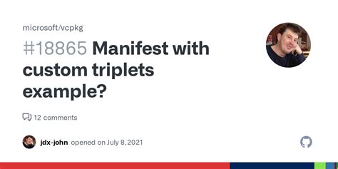 Manifest With Custom Triplets Example · Issue 18865 · Microsoftvcpkg · Github