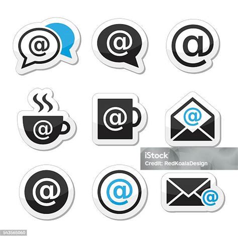 Ilustración De Correo Electrónico Internet Café Vector Conjunto De