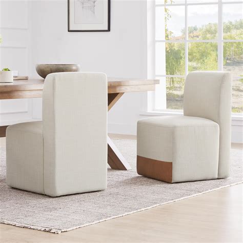 Chita Dining Chairs With Casters Set Of 2 Fsc Certified