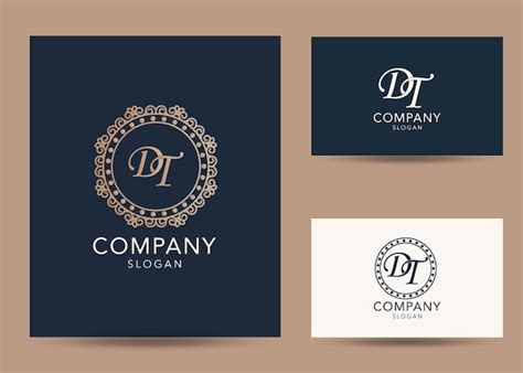 Premium Vector Modern Monogram Initial Letter Dt Logo Design Template