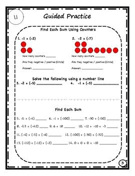 Guided Notes Operations With Rational Number And Integers By MathGuyMan