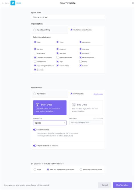 Customize A Template ClickUp Help