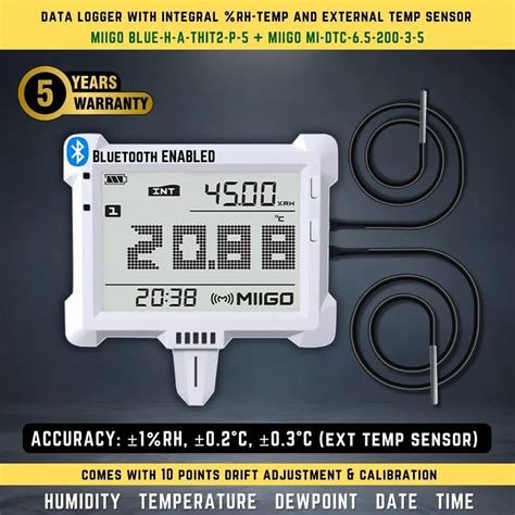 humidity temperature data logger with external temperature sensor
