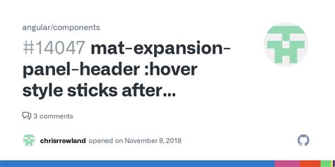 Mat Expansion Panel Header Hover Style Sticks After Expansion Issue Angular