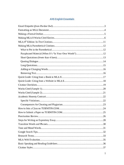 The Purdue Owl Mla Atting And Style Guide Doc Template Pdffiller