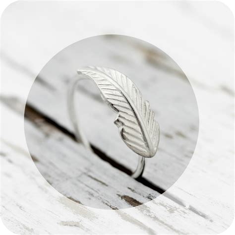 Feather Ring Sterling Silver Ring Etsy
