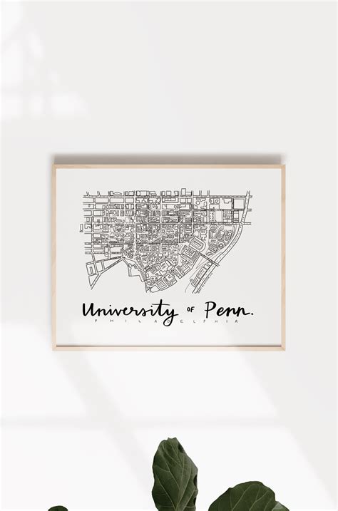 University Of Pennsylvania U Penn Campus Map Print By Aleisha