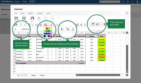 Web Based Spreadsheet Free Regarding Spreadsheets For Confluence — Db