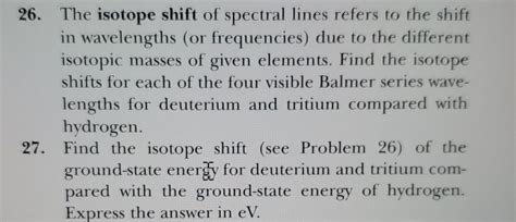 solved the isotope shift of spectral lines refers to the