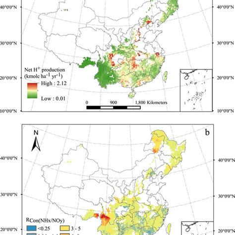 Spatial Patterns Of Nitrogen Deposition‐induced Net H⁺ Production A Download Scientific