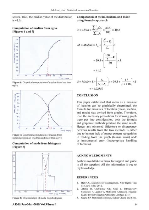 statistical measures of location mathematical formulas versus