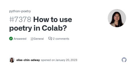 How To Use Poetry In Colab Python Poetry Discussion 7378 GitHub