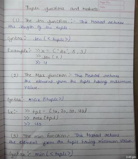 SOLUTION: Tuple manipulation functions and methods in python - Studypool