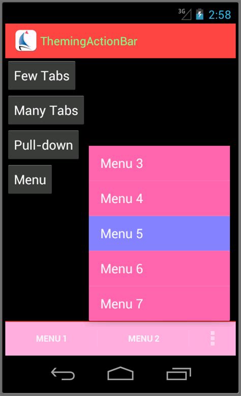 Silver Bay Technologies Themes For The Android Actionbar Actionbaritems