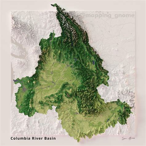 Topographic Relief Map Of The Columbia River Basin Rmapporn