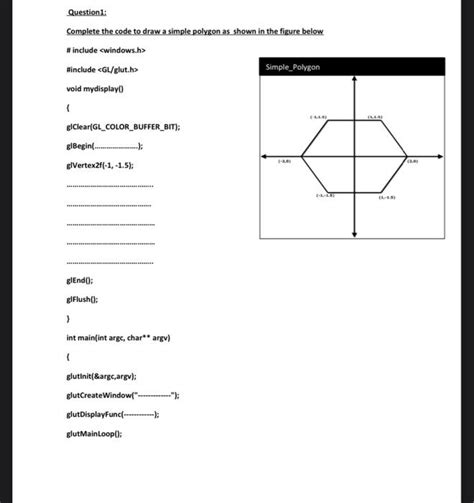 Solved Question Complete The Code To Draw A Simple Polygon Chegg