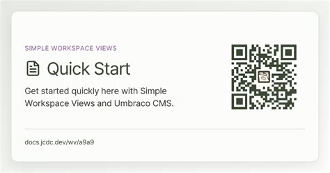 Quick Start Simple Workspace Views V16