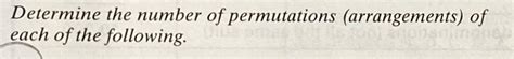 Solved Determine The Number Of Permutations Arrangements