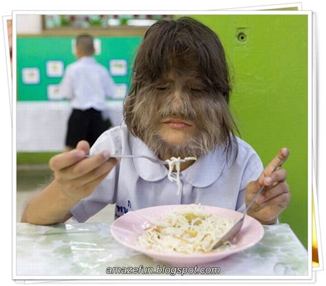 Amazing Fun Hairy Face Of Girl