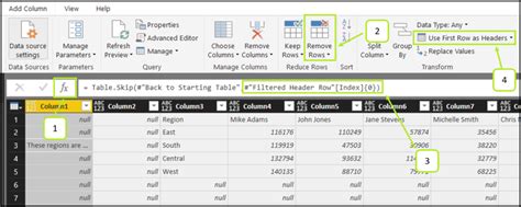 dynamically remove leading rows and columns in power query